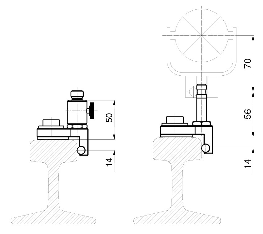 Magnetic Rail Shoe with swivel 5/8" Thread | Sunbelt Sales
